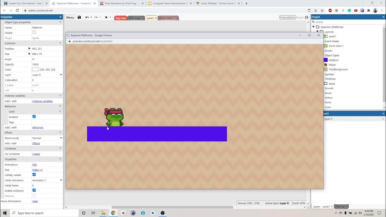 Construct 3 Platformer Tutorial - 4 Movement and Platforms - YouTube