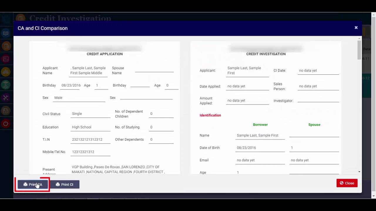 HOW TO USE CREDIT INVESTIGATION MODULE - YouTube