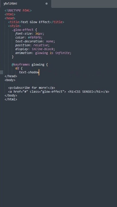 HTML Glowing Text Effect: Create Eye-Catching Highlights#shorts #html #htmltutorial - YouTube