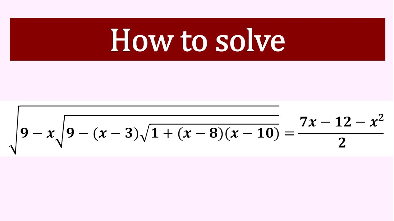 An Amazing Algebra Test Problem | Can You Solve This? - YouTube