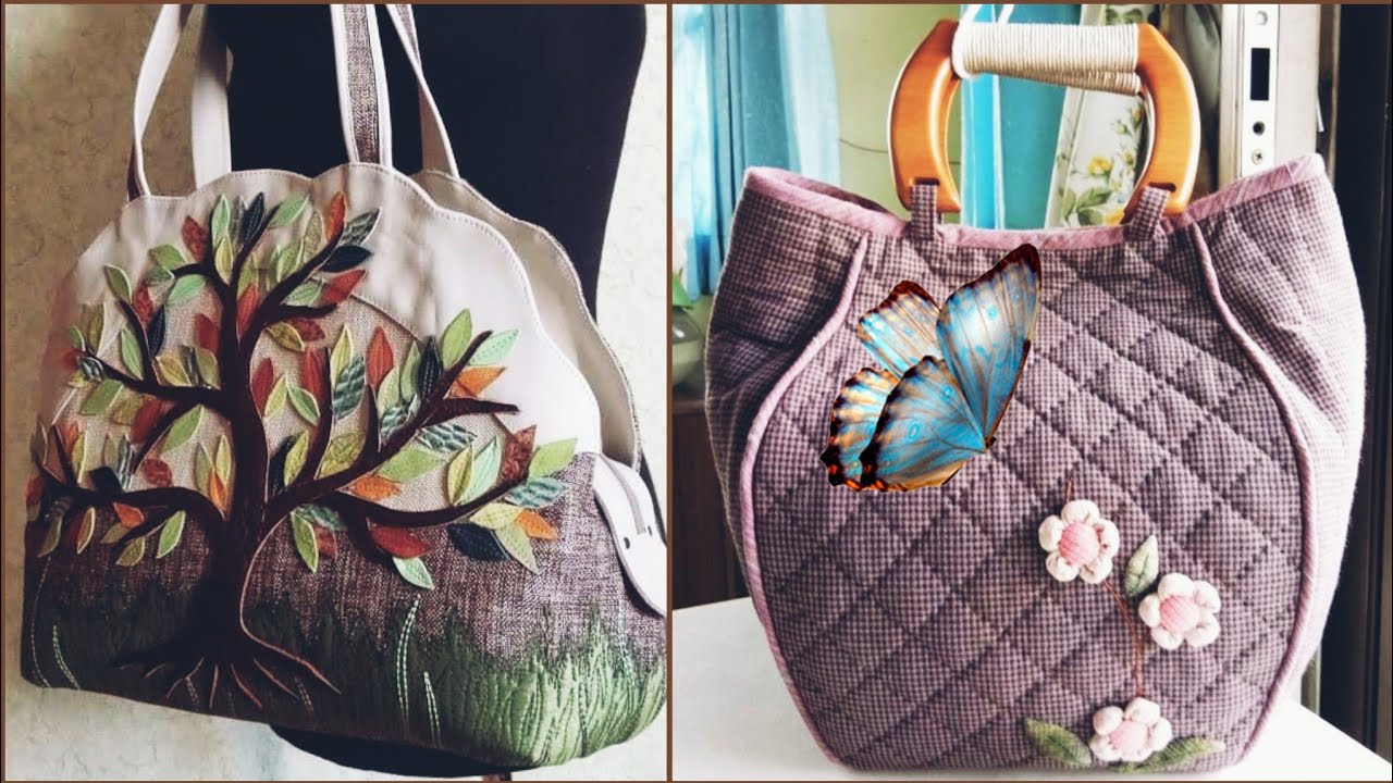 most beautiful fabric applic work handbag latest casual collection👑🌹 ...