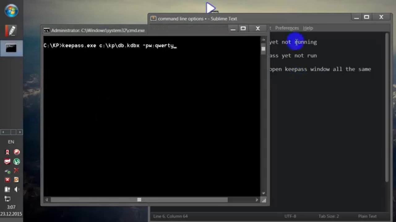 Keepass 2 command line option bugs - YouTube