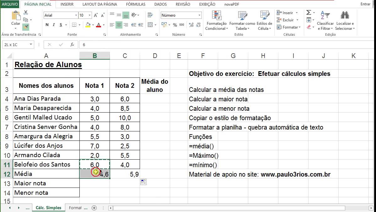Como Fazer Cálculos Simples com o Excel - YouTube