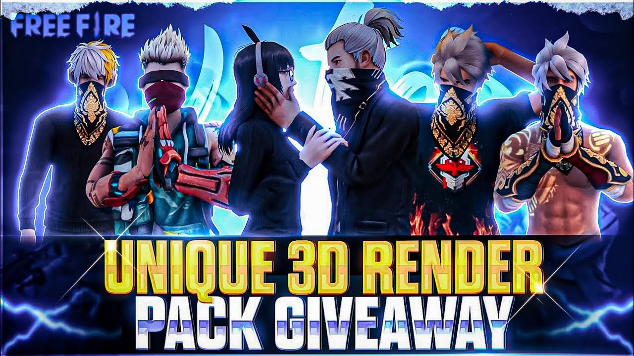 🔵 FREE FIRE UNIQUE 3D RENDER PACK || FREE FIRE 3D CHARACTER PNG 🔵 || # ...