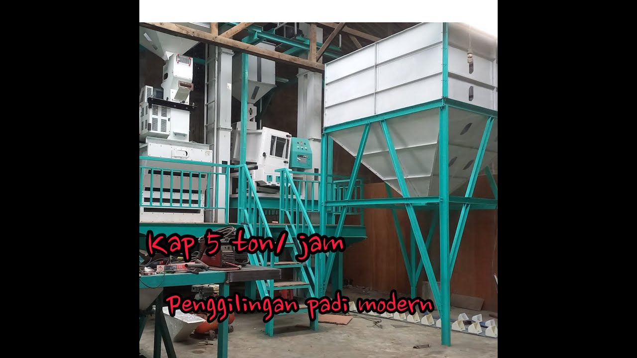 Penggilingan padi dan beras,tenaga mesin,modern kapasitas 3,5-5 ton/jam - YouTube