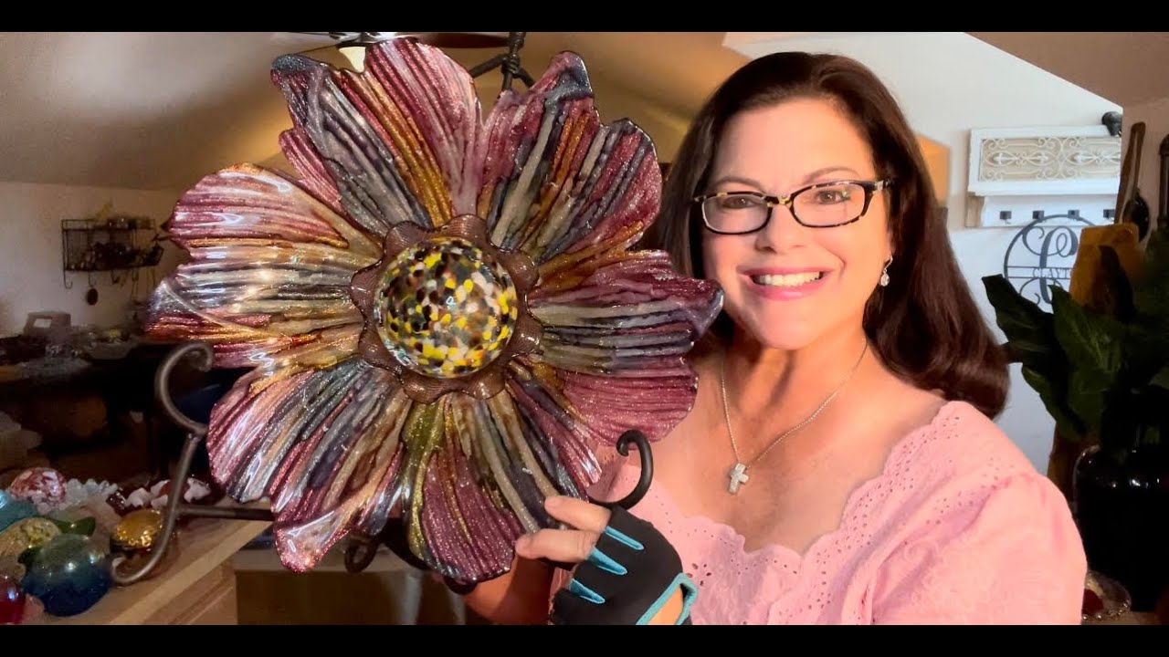 How to create a garden glass flower - YouTube