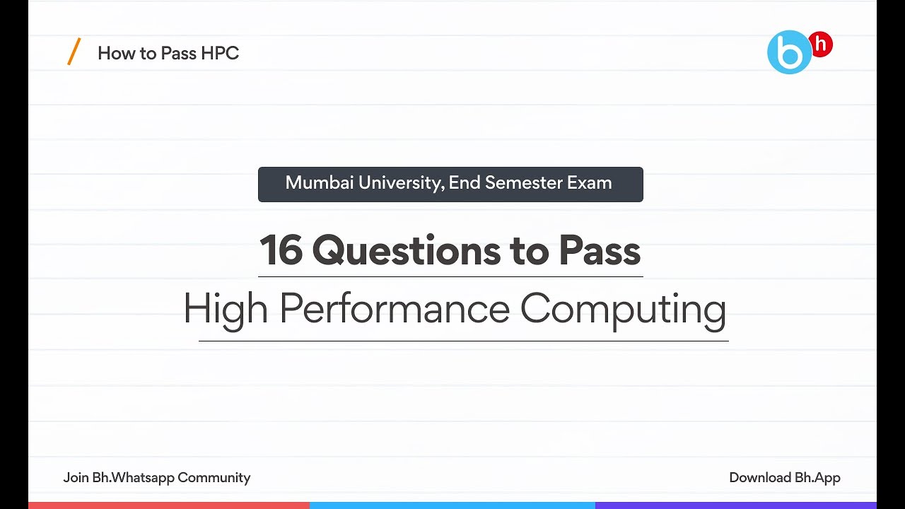How to Pass/Score in High Performance Computing (HPC) Sem-8 Computer ...