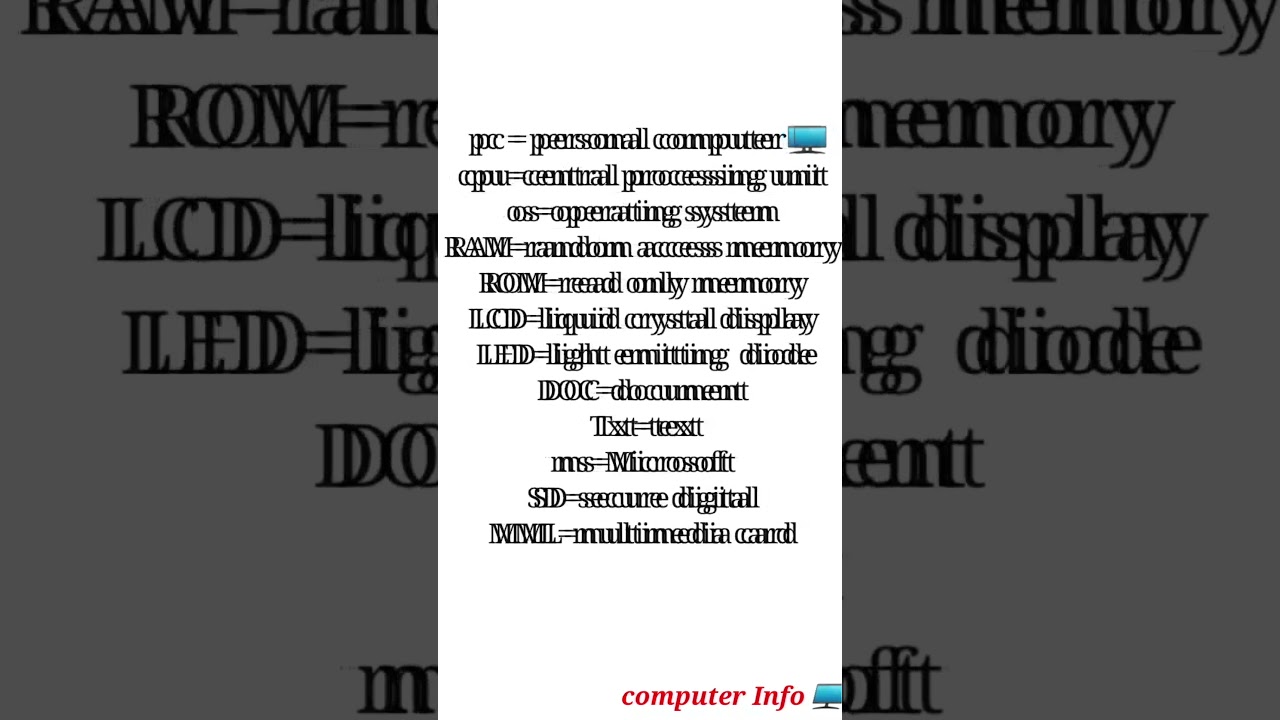 some basic imp computer full form - YouTube