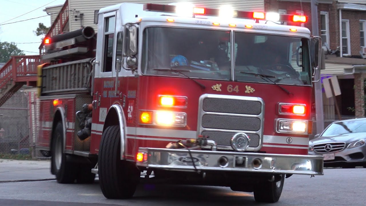 Baltimore City Fire Department Engine 52 (Spare) Responding - YouTube
