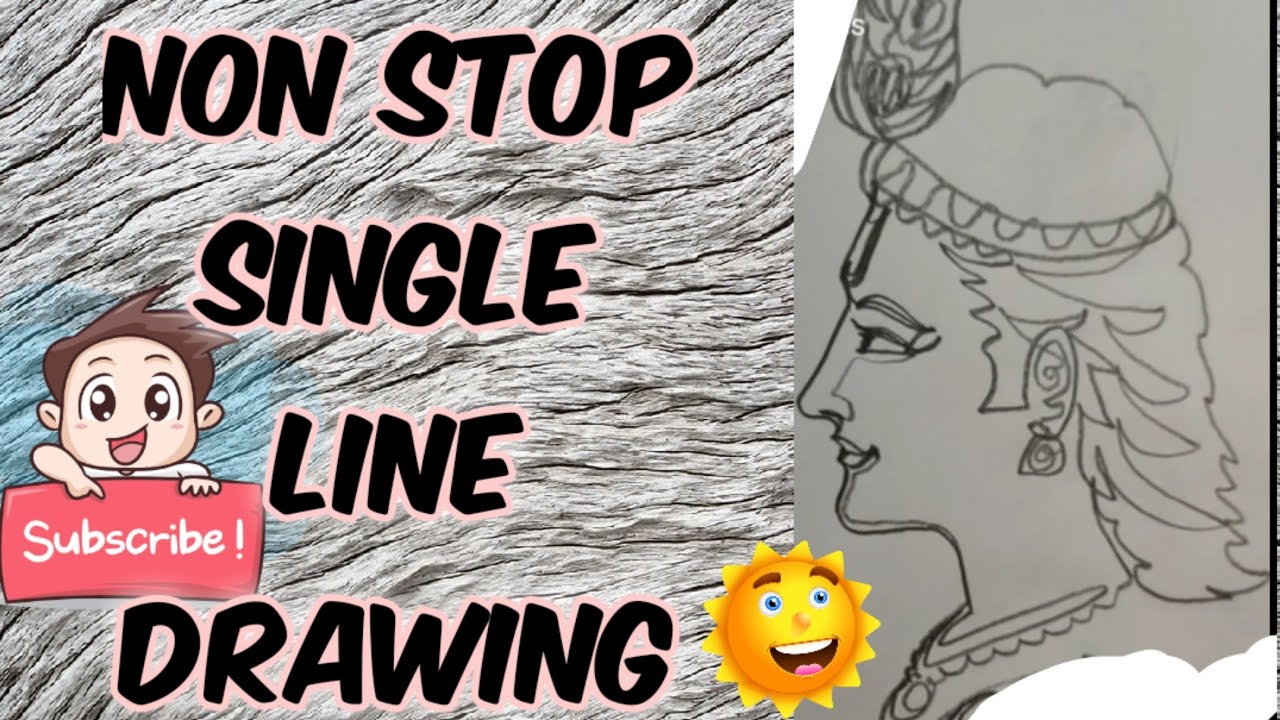 Non stop single line drawing | Easy Drawing for kids / Drawing for ...