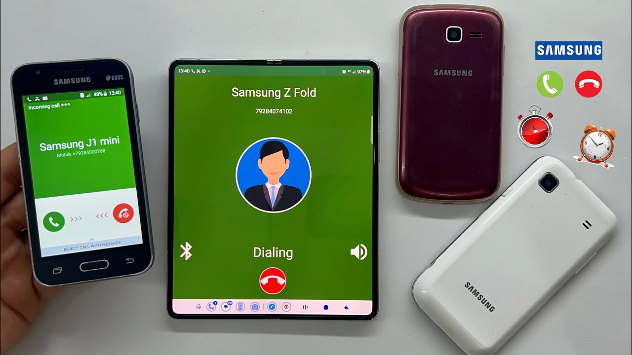 Outgoing Call from Samsung Galaxy Z Fold 3 on Samsung Galaxy J1-TREND ...