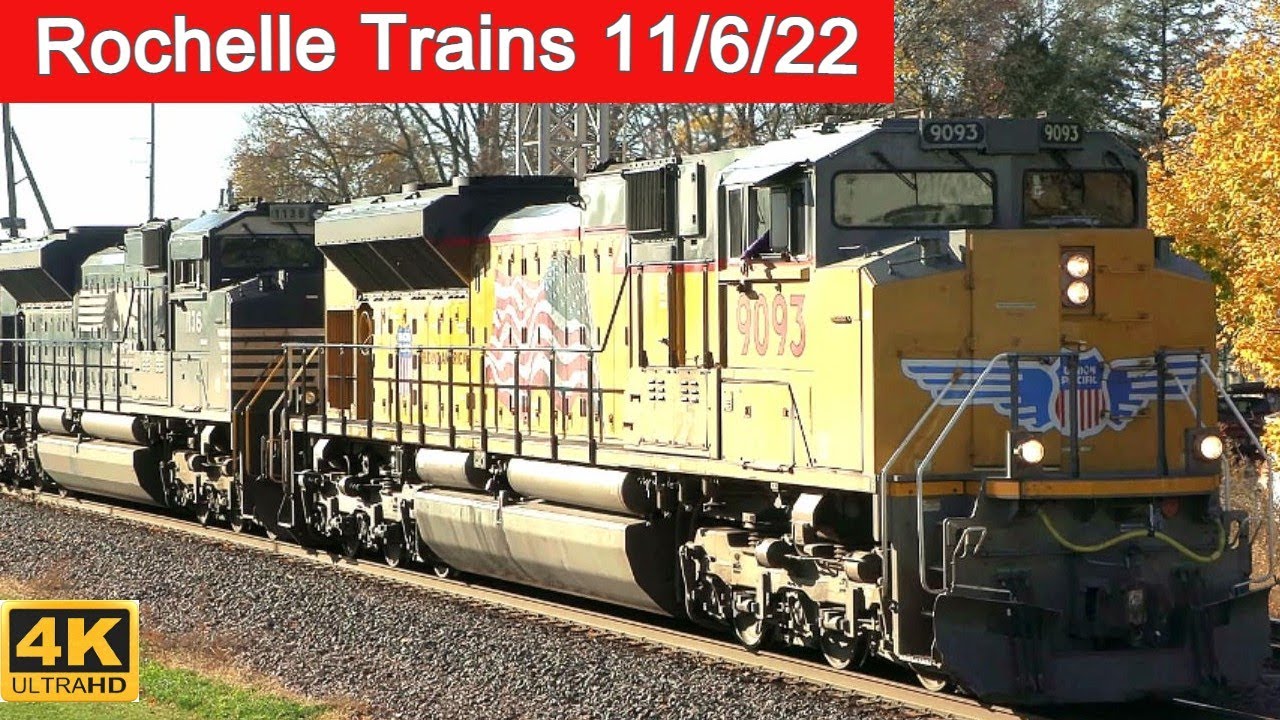 Trains in Rochelle 11/6/22 4K - YouTube