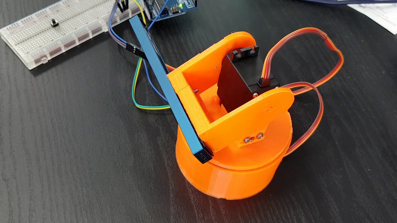 mg995 + arduino built-in Intel RealSense - YouTube