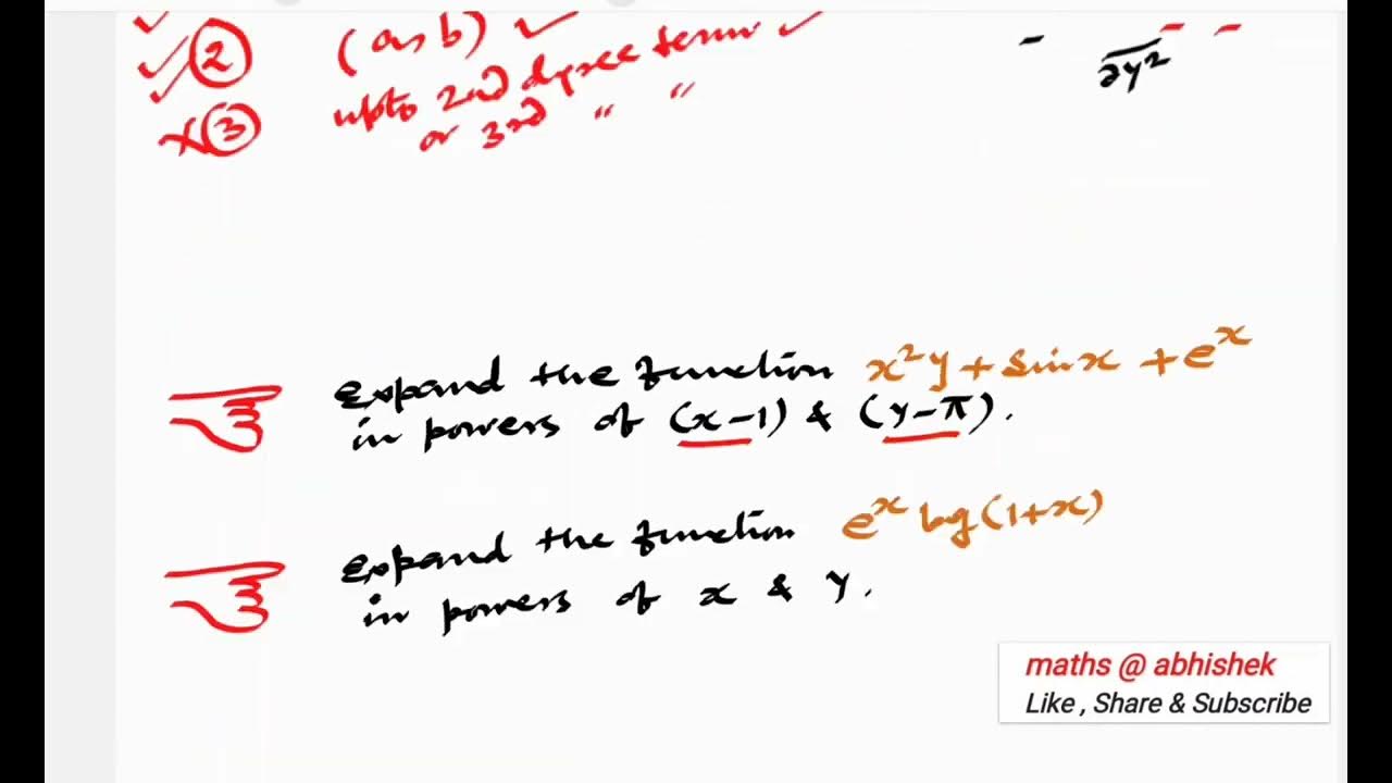 M 131 : Taylor's and Maclaurin's Series (or theoem) for expansion of function of two variables ...