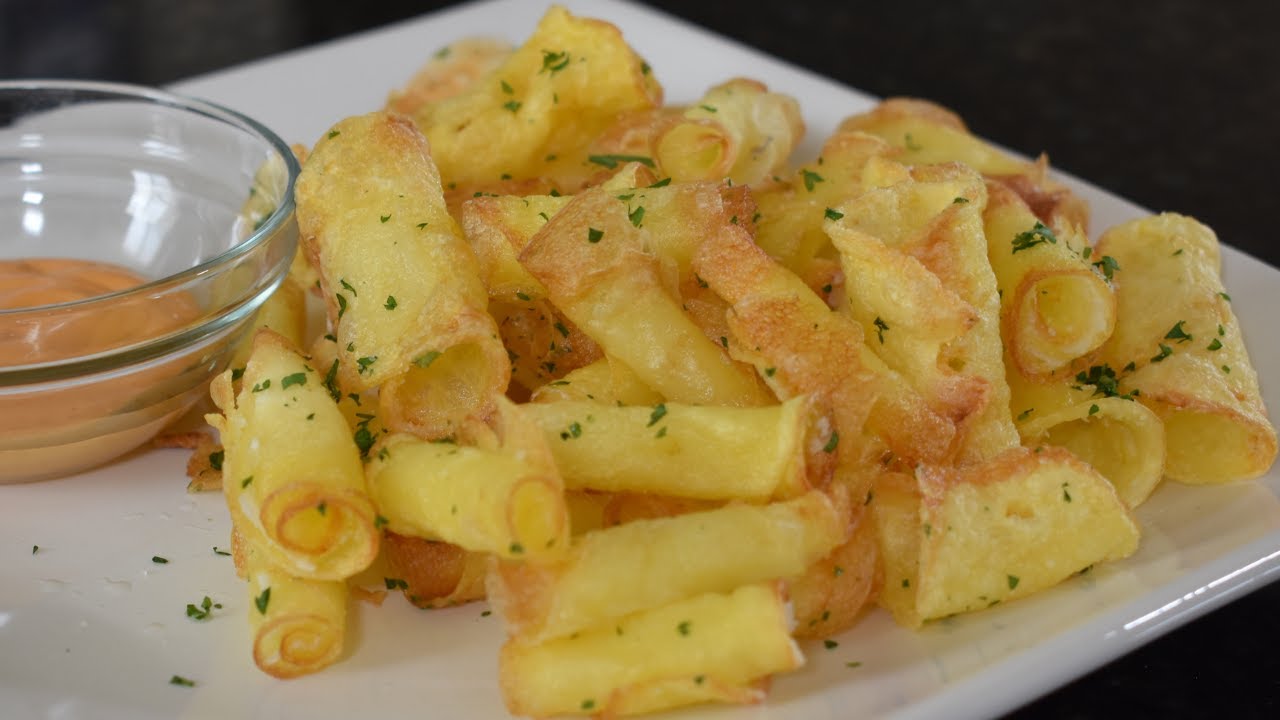 Double Crispy Fried Potatoes | The Best Potato Roll Chips, Potato ...