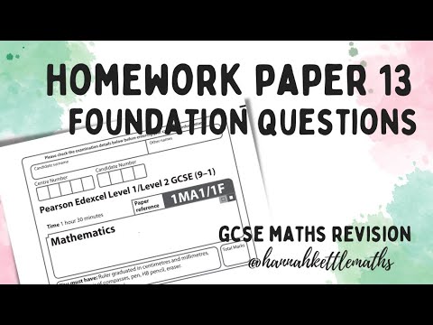 Half Past Paper - Week 13 - Foundation (Non-Calculator) Edexcel GCSE ...