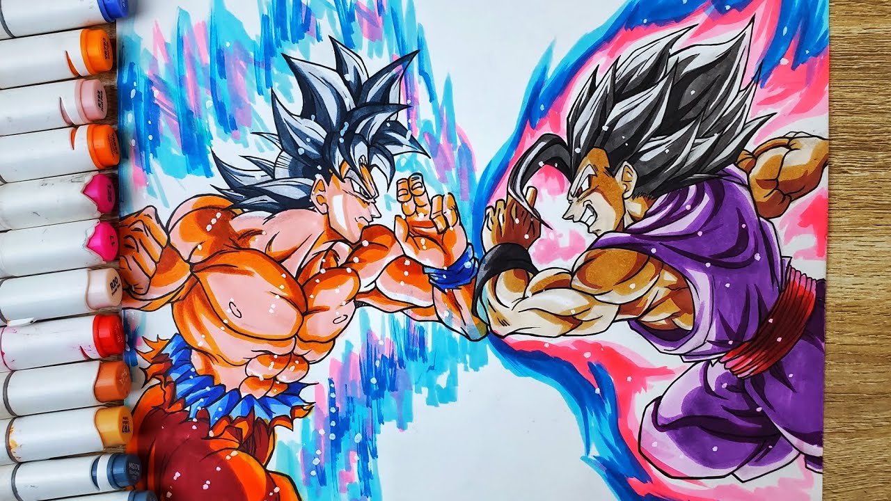 Drawing Goku Mastered Ultra instinct Vs Beast Gohan EPIC FIGHT - YouTube