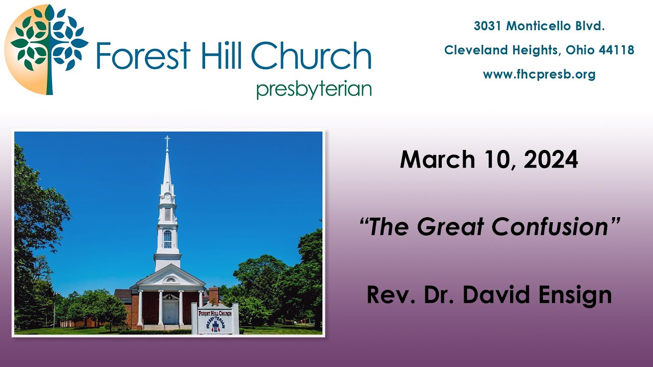 March 10, 2024, Forest Hill Church.-Rev. Dr. David Ensign - YouTube