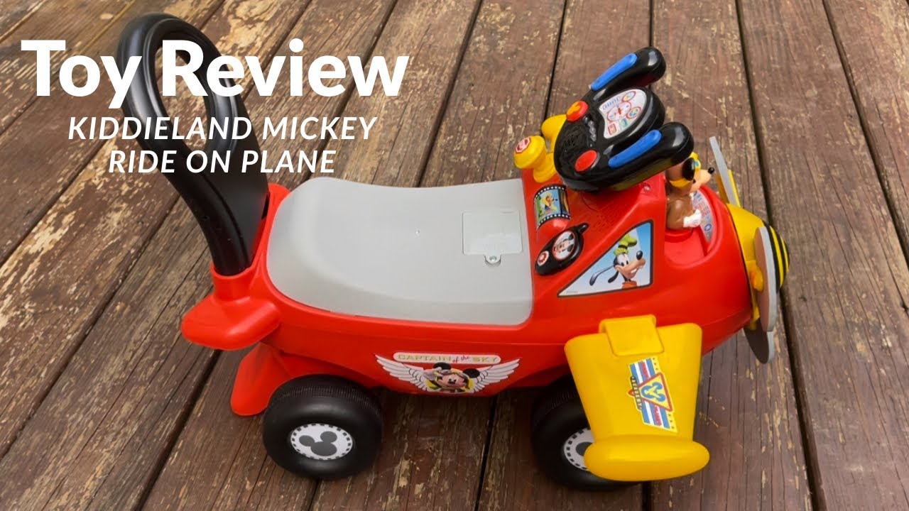 Kiddieland Disney Mickey Mouse Plane Ride-On Review + Demo | Lights ...