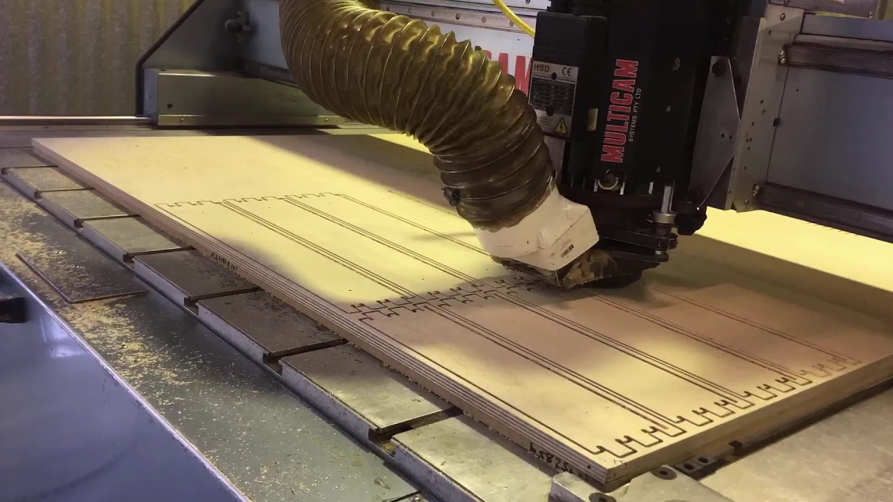 Kitchen galley drawers being cnc machined - YouTube