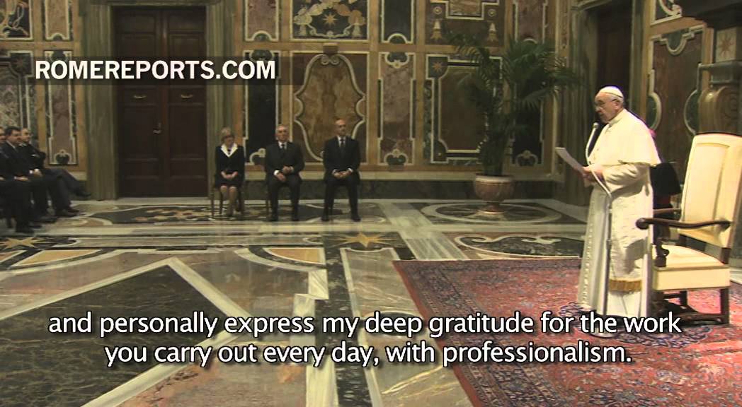 Pope meets with Vatican's Public Security Team - YouTube