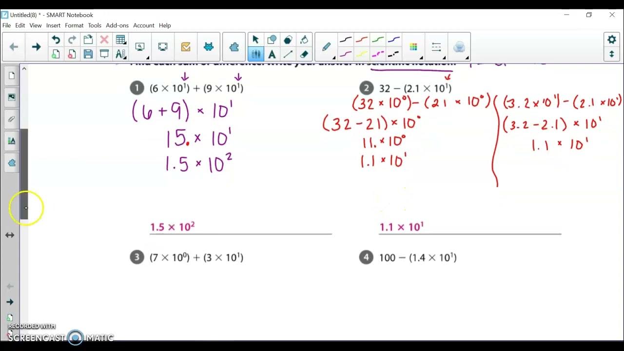 Adding and Subtracting Scientific Notation - YouTube
