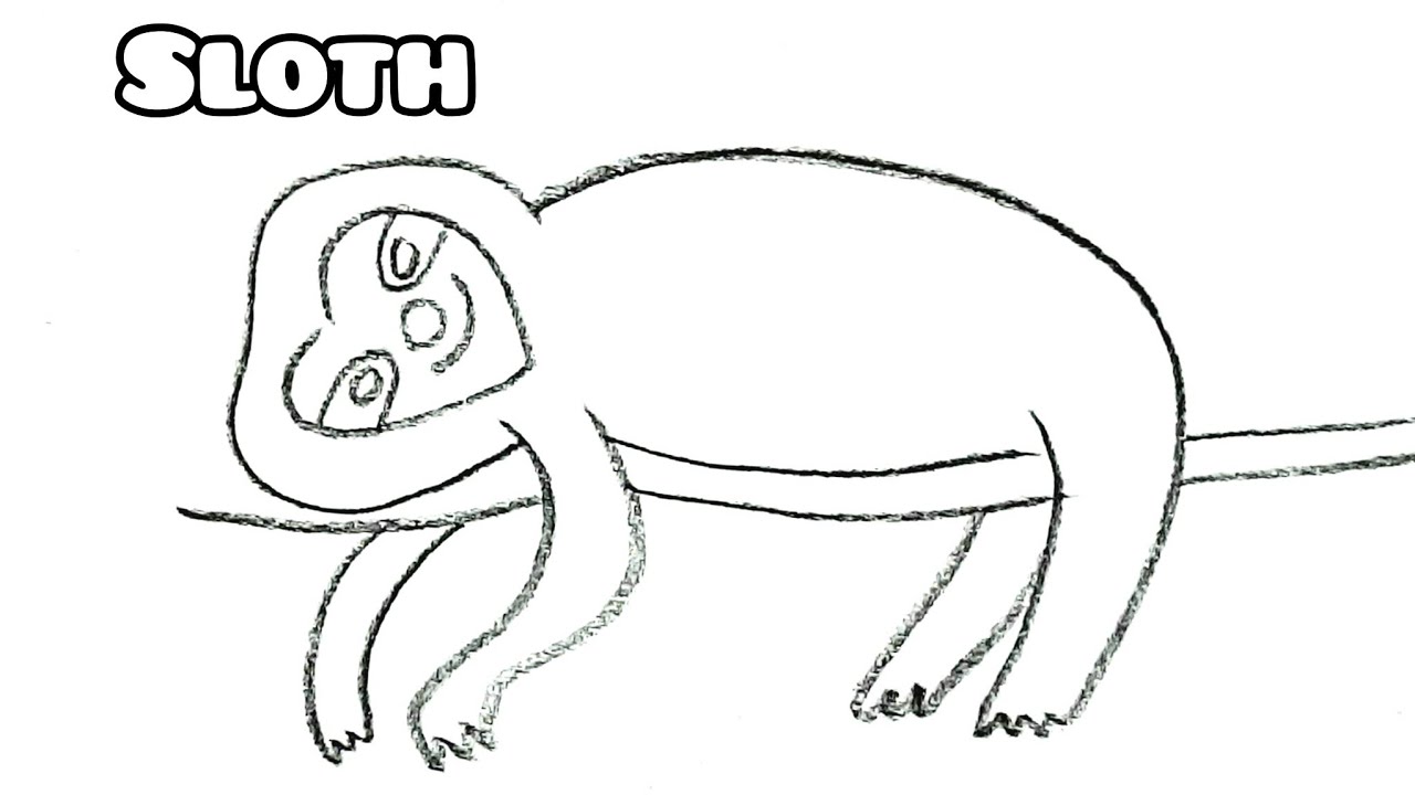Drawing A Simple Sloth For kids 😍🌈 Very Easy For Beginner -step by step ...