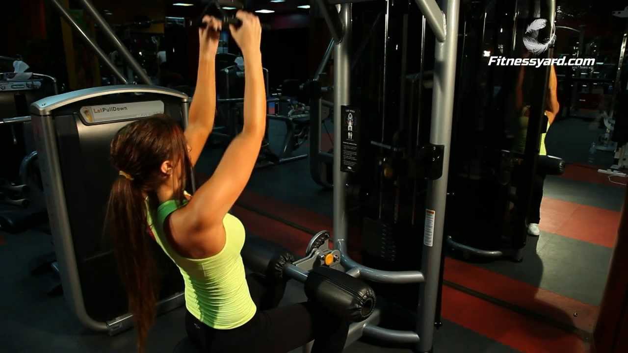 Back Exercises -- V Bar Pull Down - YouTube