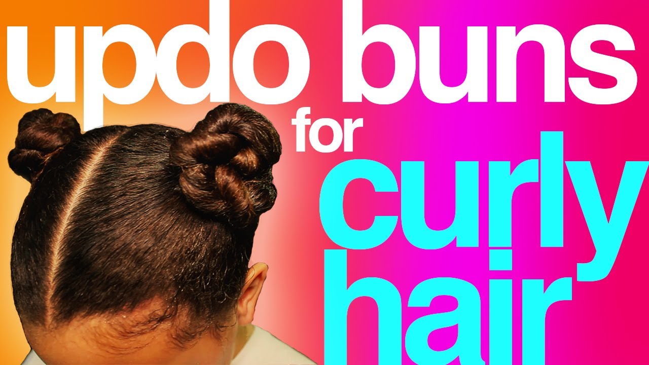 Updo Bun Hairstyle for Natural & Mixed Hair (3A 3B 3C Curls) - YouTube