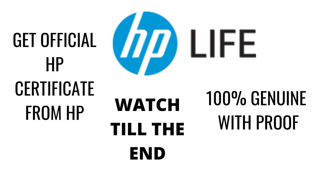 GET 100% FREE HP OFFICIAL CERTIFICATES || HP LIFE || HP CERTIFICATE ...