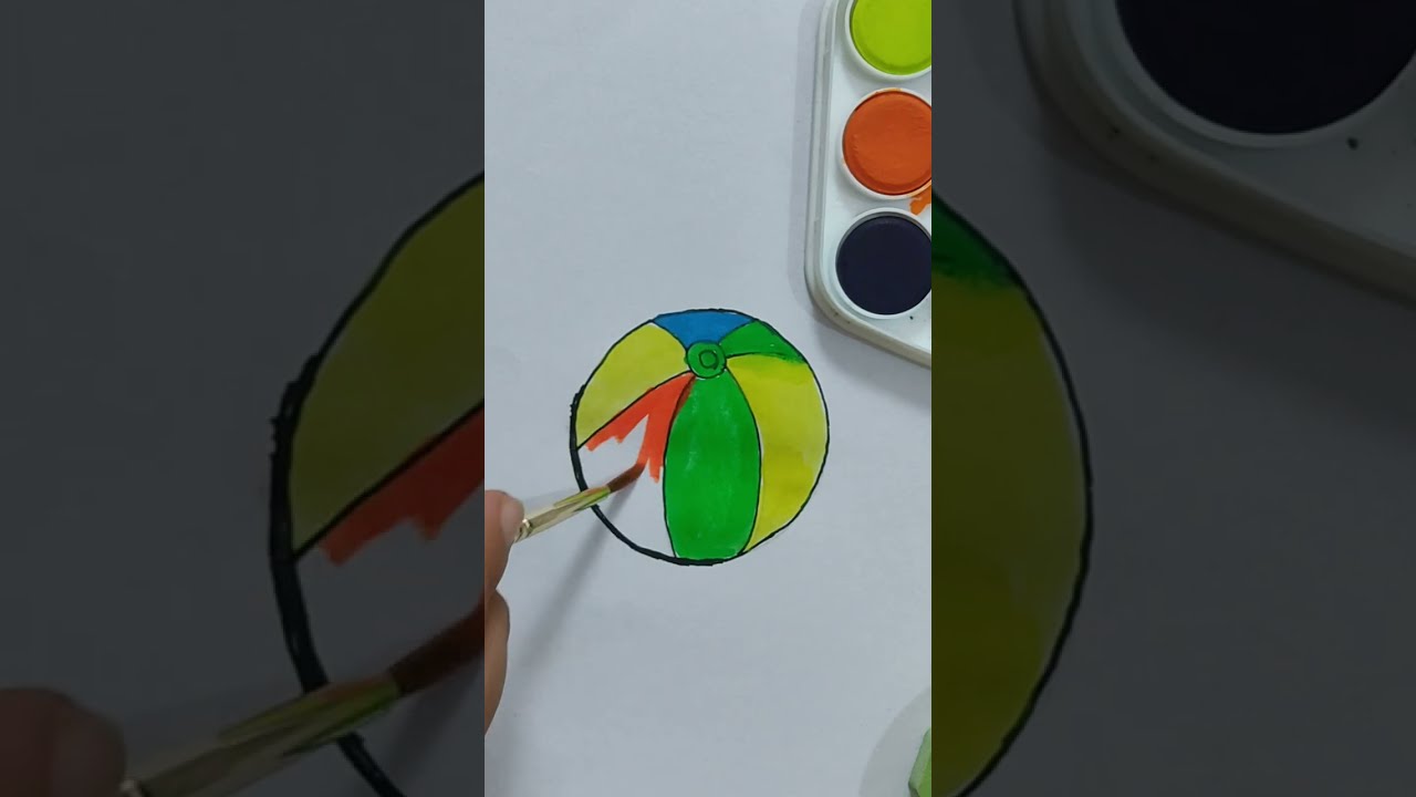How to draw a Colour Ball 🏀 Step by step| kid's ball video| Kids ball ...