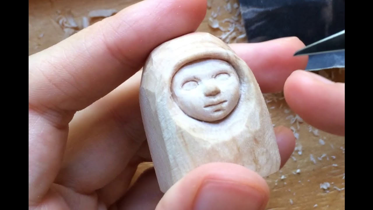 Real time miniature face carving - YouTube