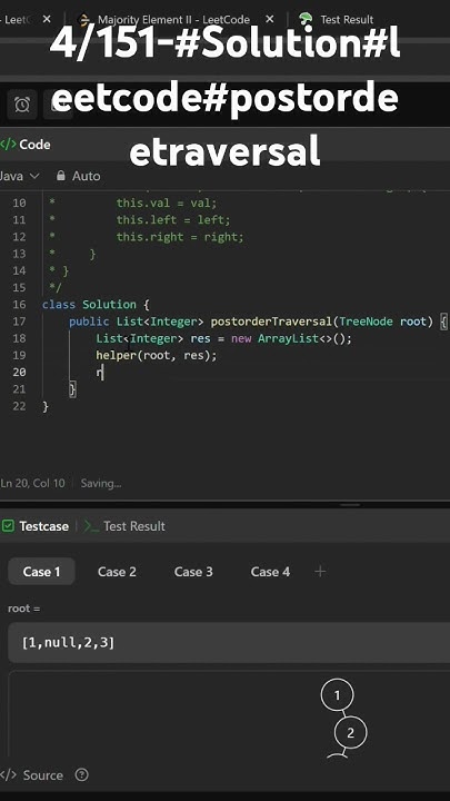 4/151-#solution #leetcode #postordertraversal#coding#codingchallenge - YouTube