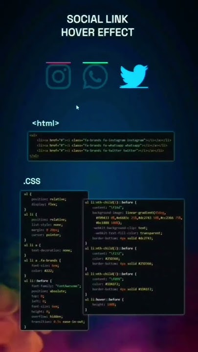social link hover effects || html & css || #htmlshorts #viral #css #tranding #shorts - YouTube