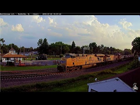 Railstream UP 7617 East Military Train. - YouTube