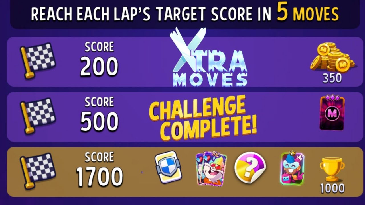 Xtra moves lighting strike solo challenge score rally 1700 score ...