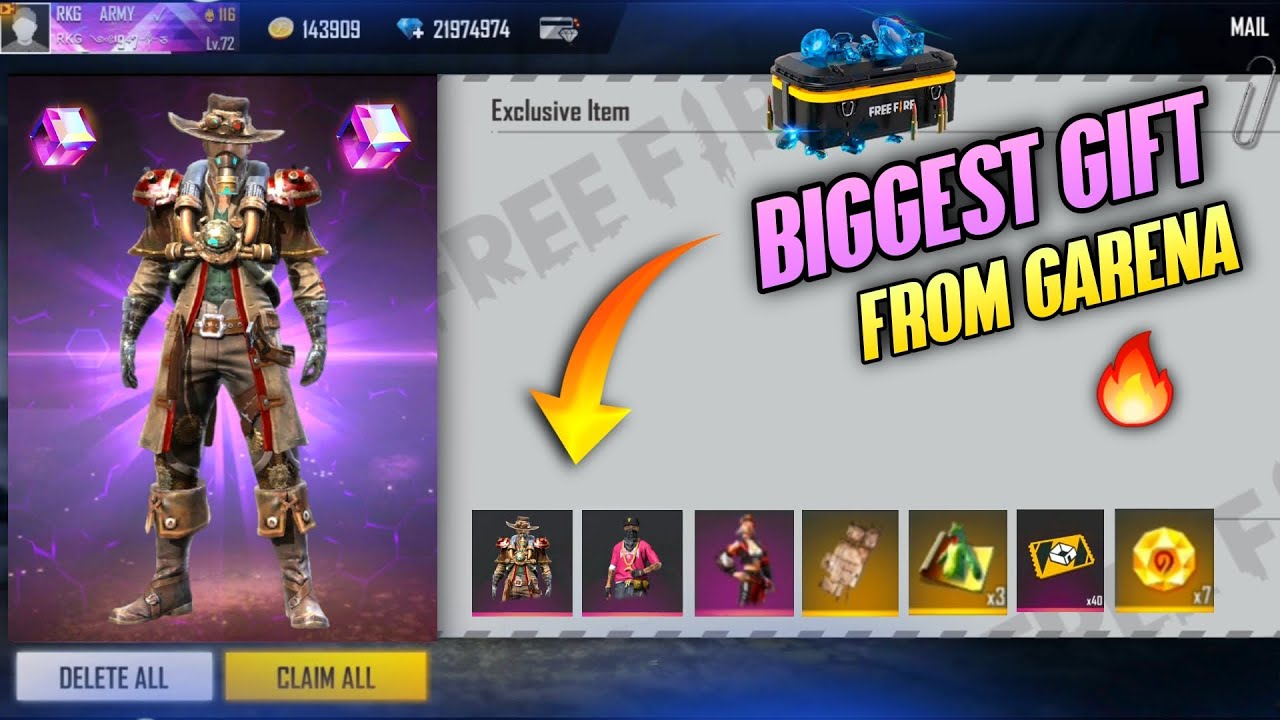 Free Fire Gift Me Season 7 Bundle || I Got Free B2K Bundle || Garena ...