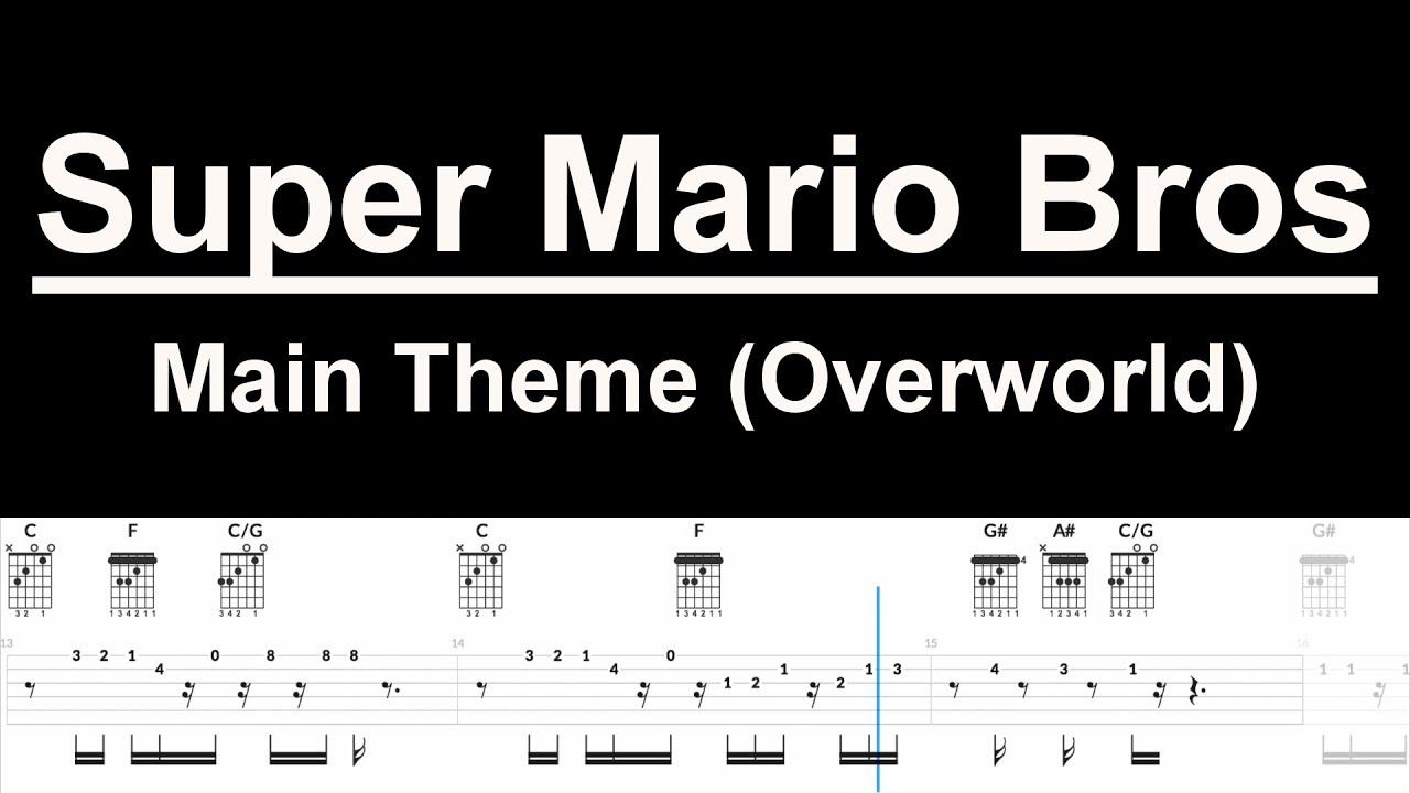 Super Mario Bros - Main Theme (Guitar Tutorial + Tab) - YouTube