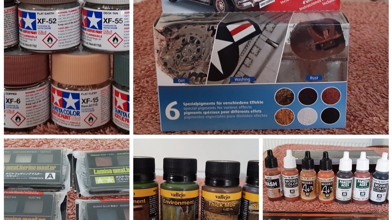 Weathering Paints, Pastels & Powder Kits. Tamiya Vallejo Revell - YouTube