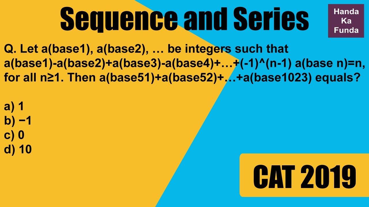 Quantitative Aptitude - Sequence and Series - Sum of Integers that ...