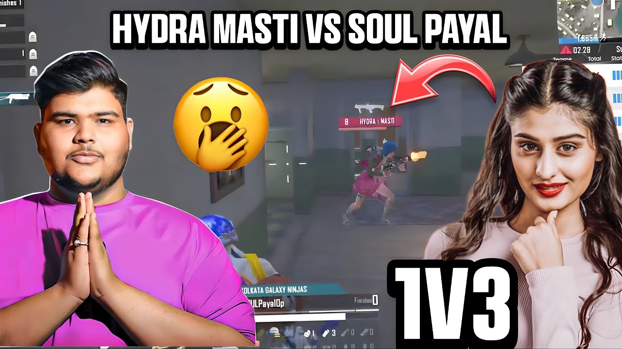 Hydra Masti vs Soul Payal 😇 | Payal Unbelievable 1v3 Team Masti ☺ - YouTube