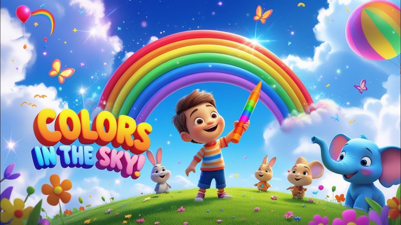 🎨 Colors in the Sky | Learn Colors Song for Kids | Preschool Rainbow ...