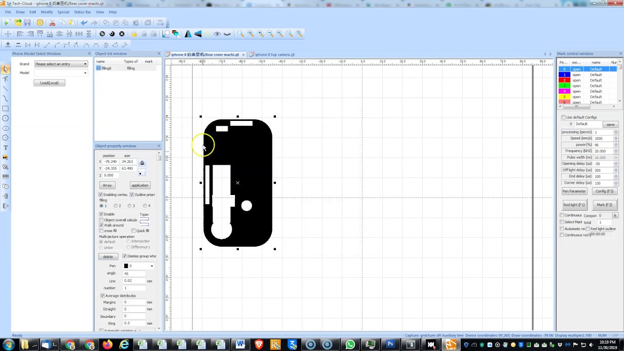 Creating a custom burn area iPhone Back Glass Laser Machine - YouTube
