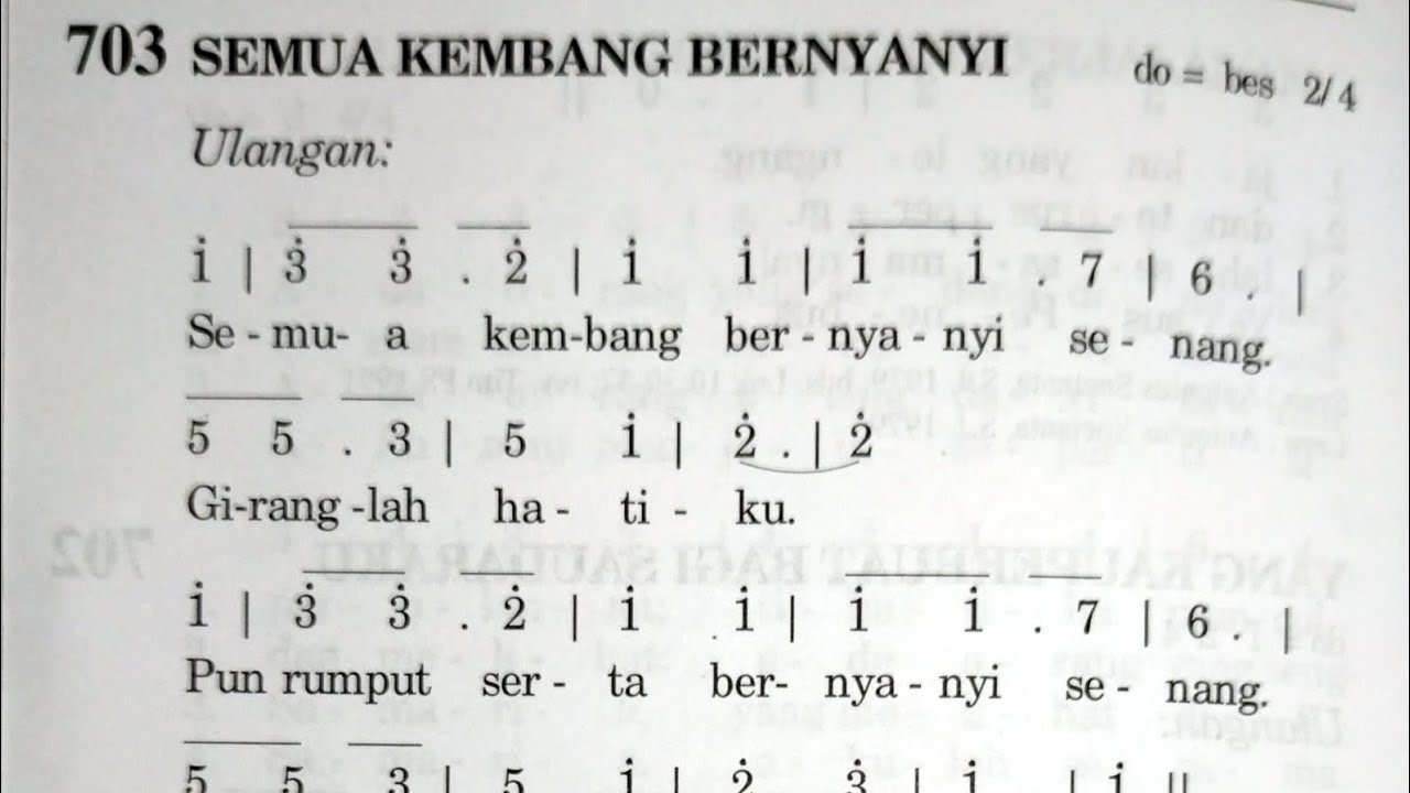 Semua Kembang Bernyanyi - Lagu Puji Syukur No 703 - YouTube