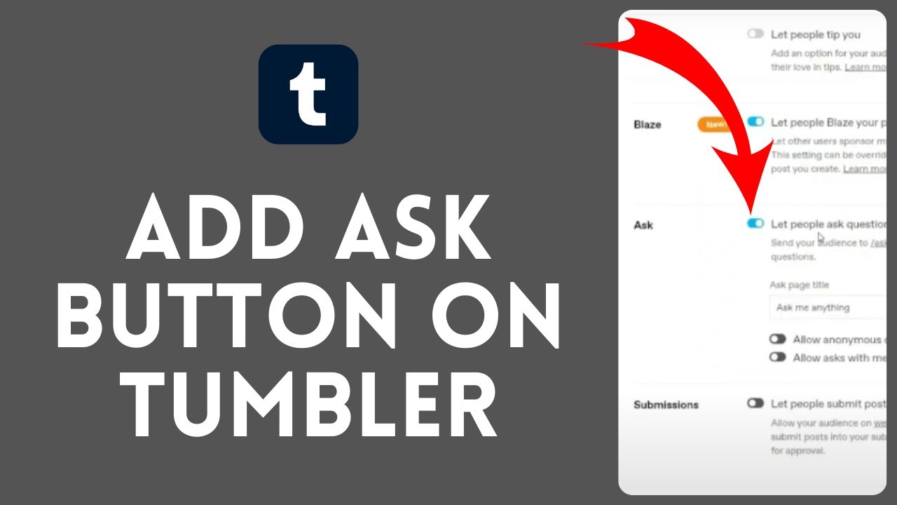 How to Add Ask Button on Tumbler 2024 | Tumblr Tutorial - YouTube