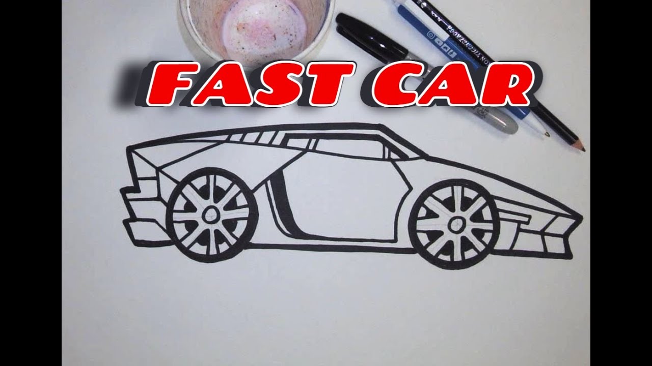 How to draw a Fast Car! - YouTube
