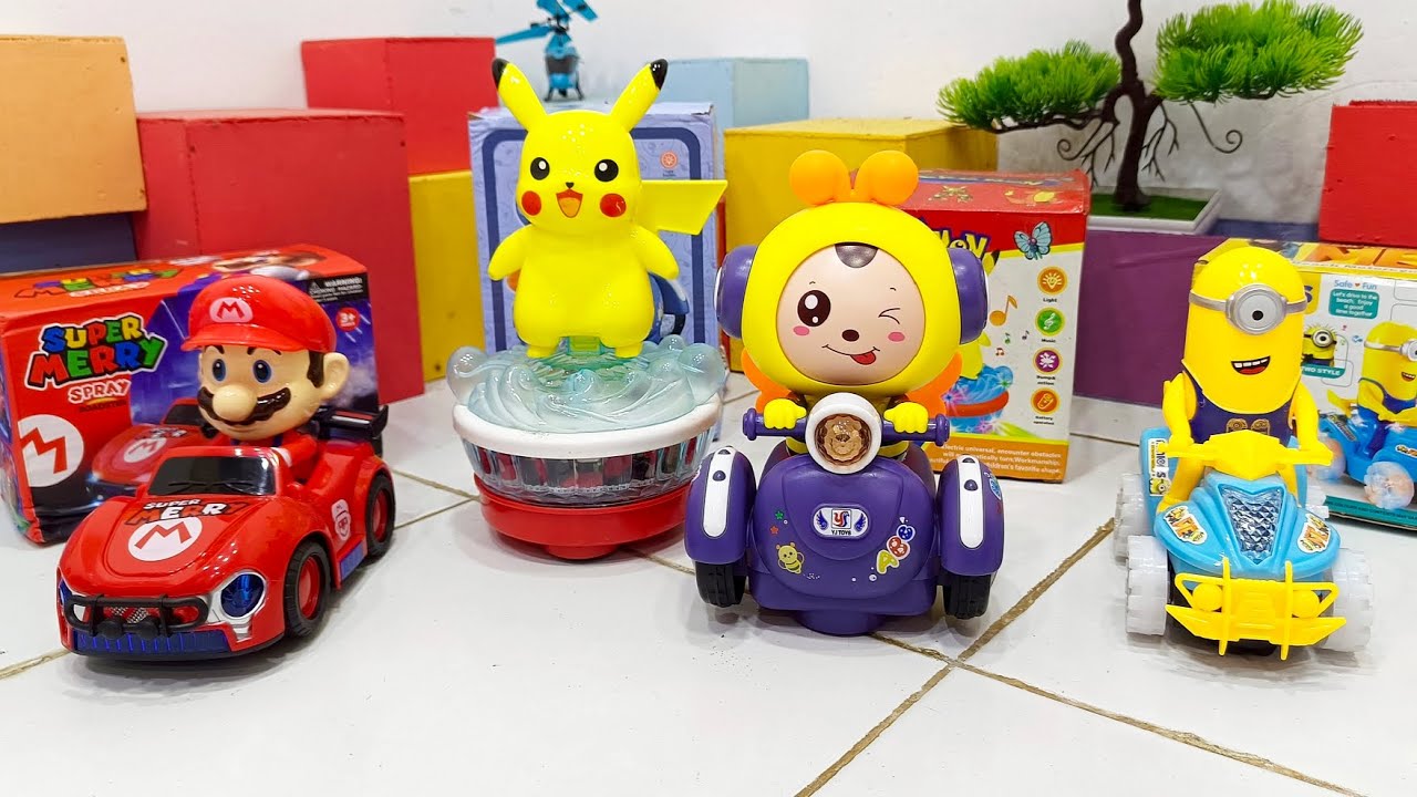 Buka Paket Mainan Cartoon Bee, Robot Pokemon, Minions ATV & Mobilan ...