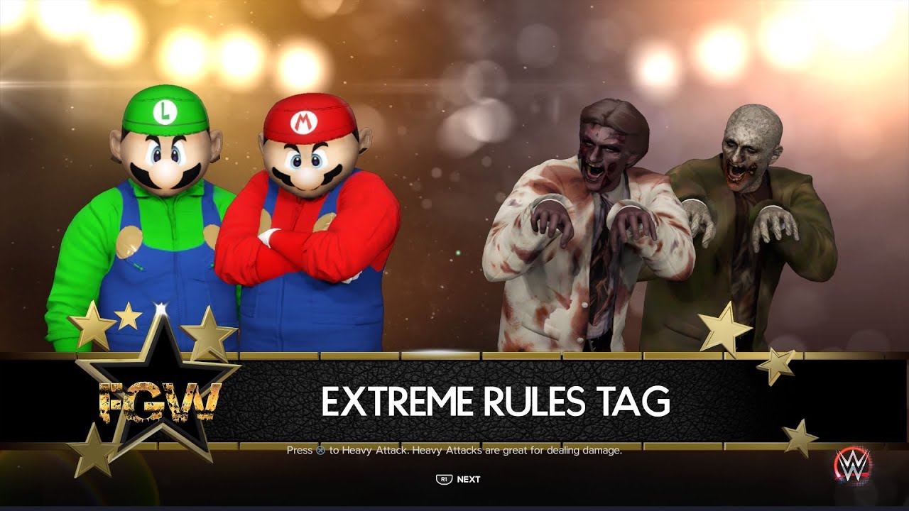 WWE 2K23 FGW Ep 24, Mario Brothers Vs 2 Zombies, Extreme Rules match ...