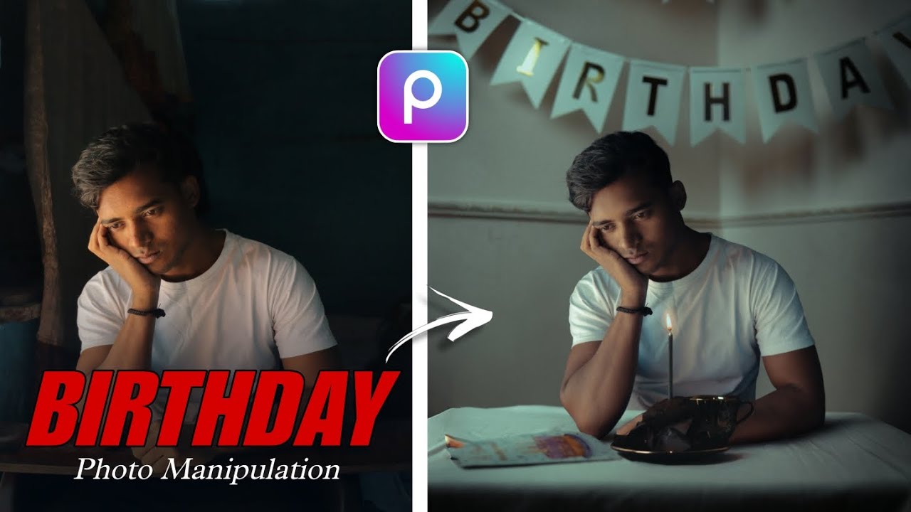 Birthday special photo manipulation in PicsArt || Birthday photo ...