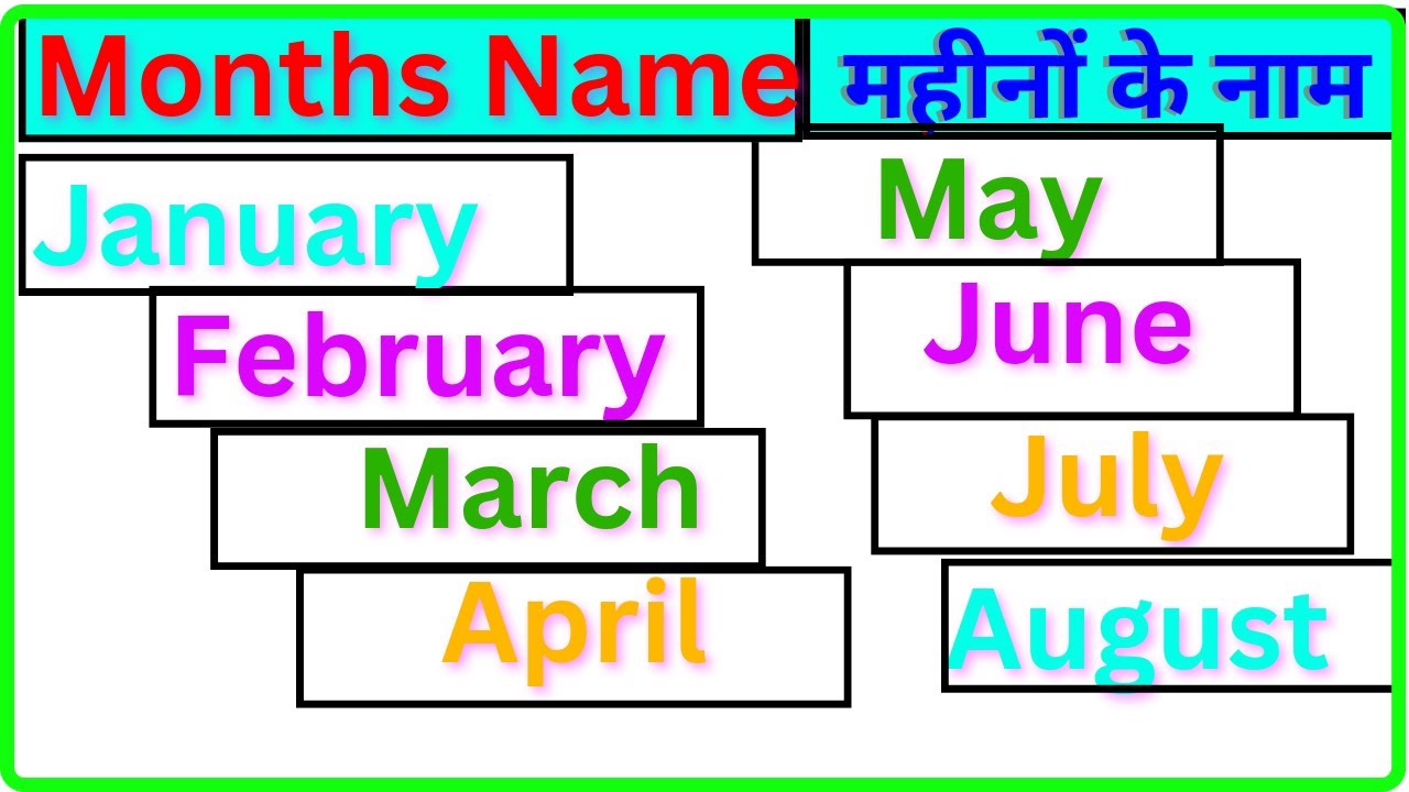 January February। Months Name। Name of the months। kids learning - YouTube